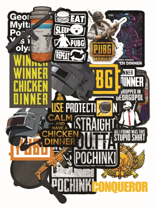 Multiple PUBG Stickers For Lovers For Gaming Setup and Equipments Or ...