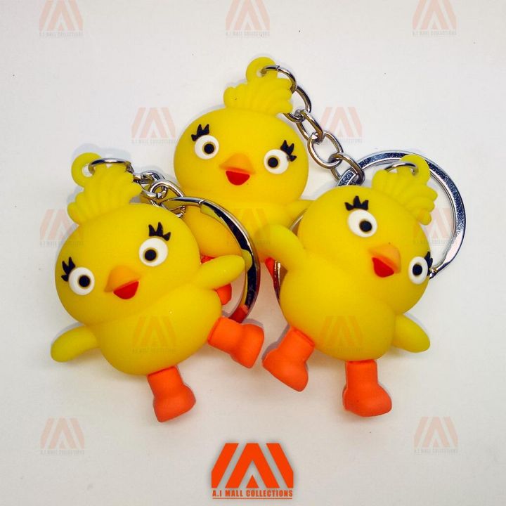 Cute Yellow Tweety Bird Keychain Soft PVC 3D Rubber For Women Bags Car ...