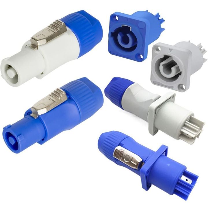 3 Pin Male Plug 20A Powercon Connector 250V Blue White Stage Light LED ...