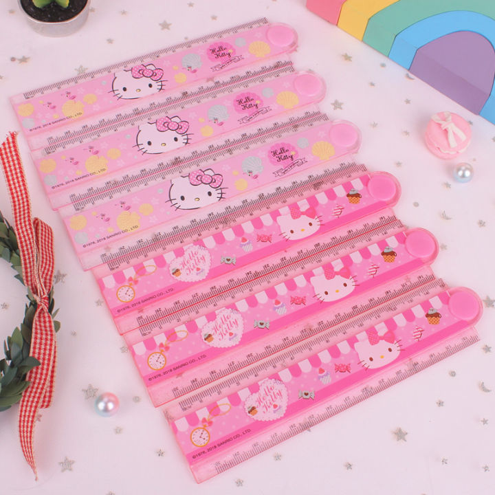 Hello Kitty ruler 30cm wave graphic folding ruler multifunctional ...
