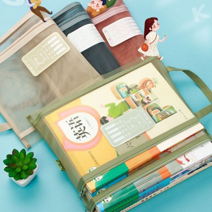 A4 Mesh Storage Organizer - Double-Layer Transparent Zipper Bag, Large ...