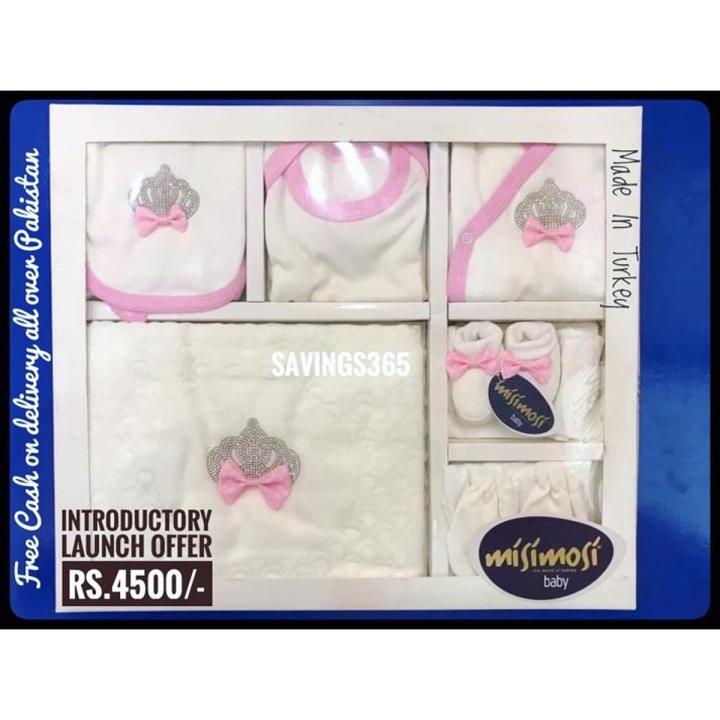 Turkish 10 pc set crown baby girl wrapping sheet | Daraz.pk