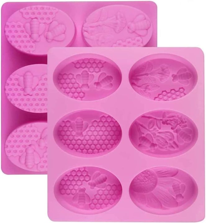 Silicone Soap Mold | 6 Cavity Honey Bee Soap Making Mould | Beehive ...