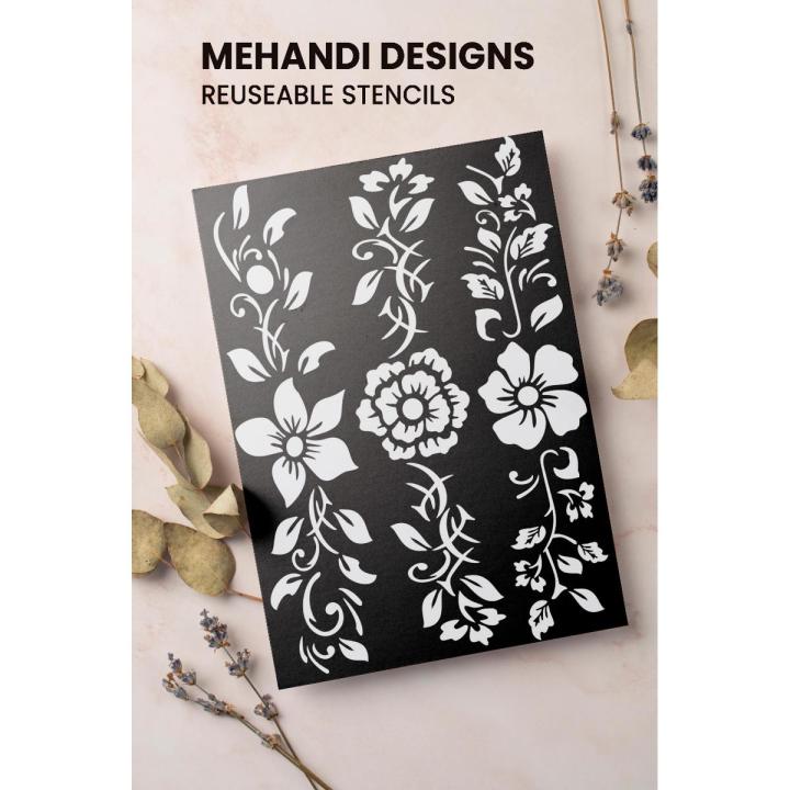 Different Designs Full Sheet Mehndi Stencils Mix Designs Sheet | Daraz.pk