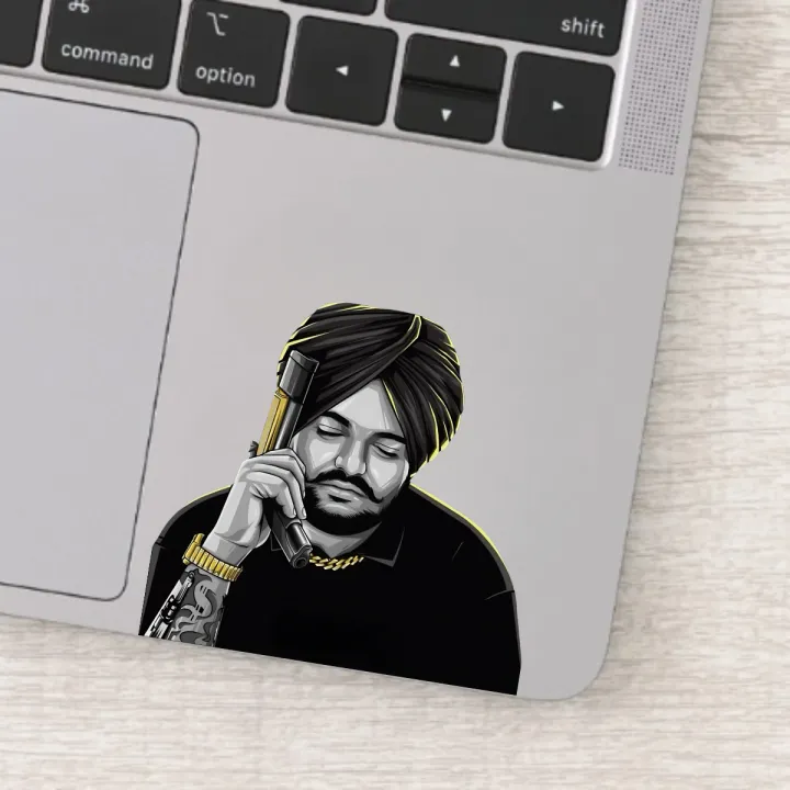 Sidhu Moose Wala Sticker, Peel and Stick, HD Print and Laminated Vinyl ...