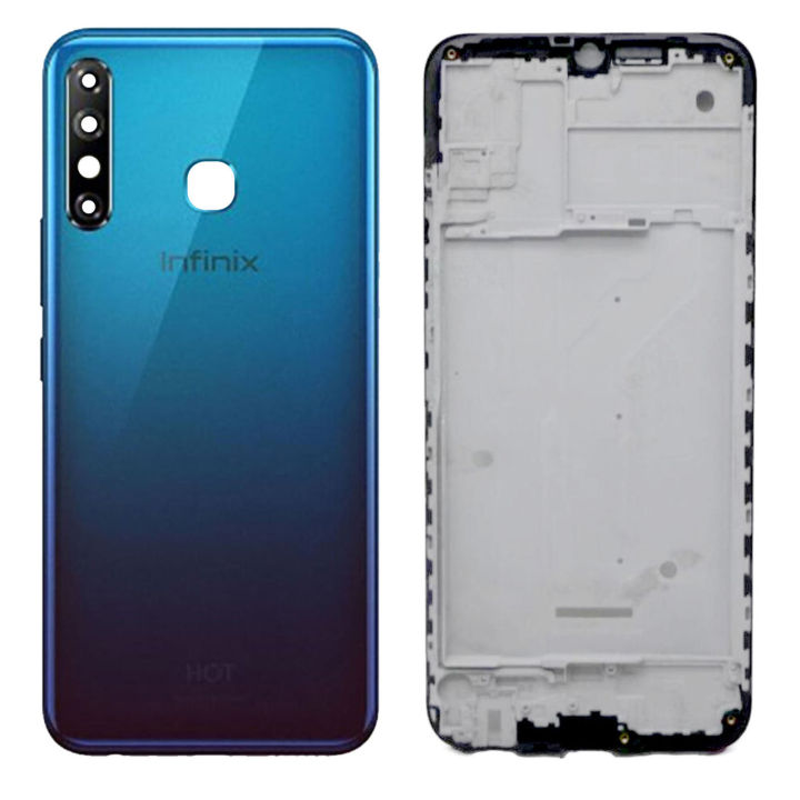Infinix Hot 8 Middle Frame Housing With Side Button and Camera Lens ...