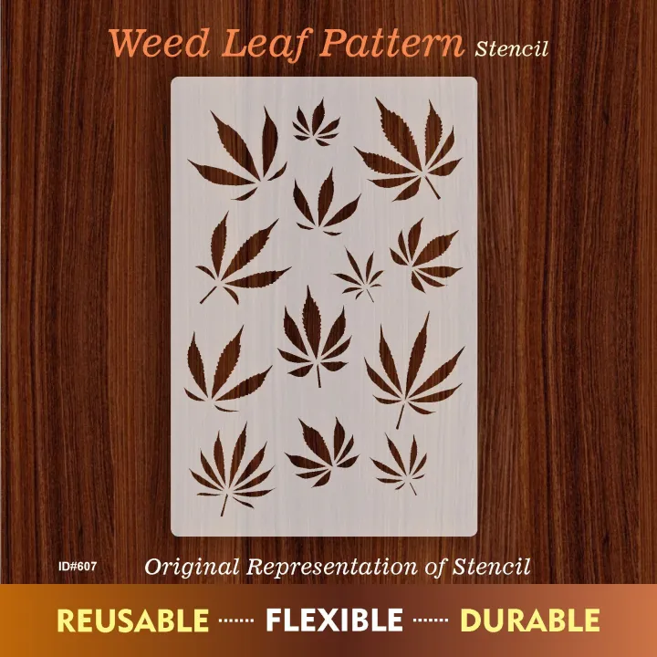 Weed Leaf Pattern Stencil for Painting Scrapbook Coloring Embossing ...