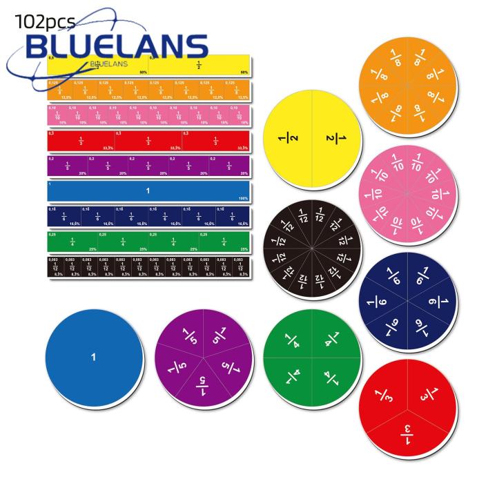 Fraction Circles Teaching Aid 102pcs Magnetic Fraction Tiles Math ...