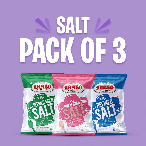Salt Pack of 3 – Pure Himalayan Pink Salt, Refined Salt & Iodized Salt ...