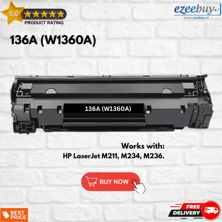 136A Toner Cartridge | HP 136A W1360A Black LaserJet Toner Cartridge | Daraz.pk