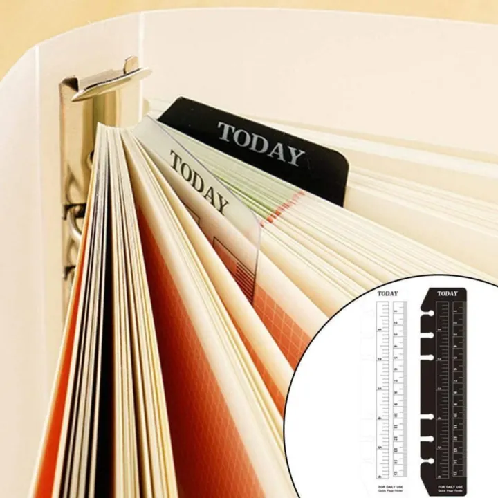 Hot Sale PVC Loose-leaf Notebook Bookmark Transparent Black Separator ...