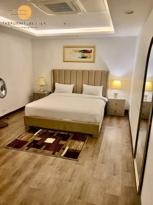 Wing Style Posh King-Size Bed with Solid Wood Structure | Daraz.pk