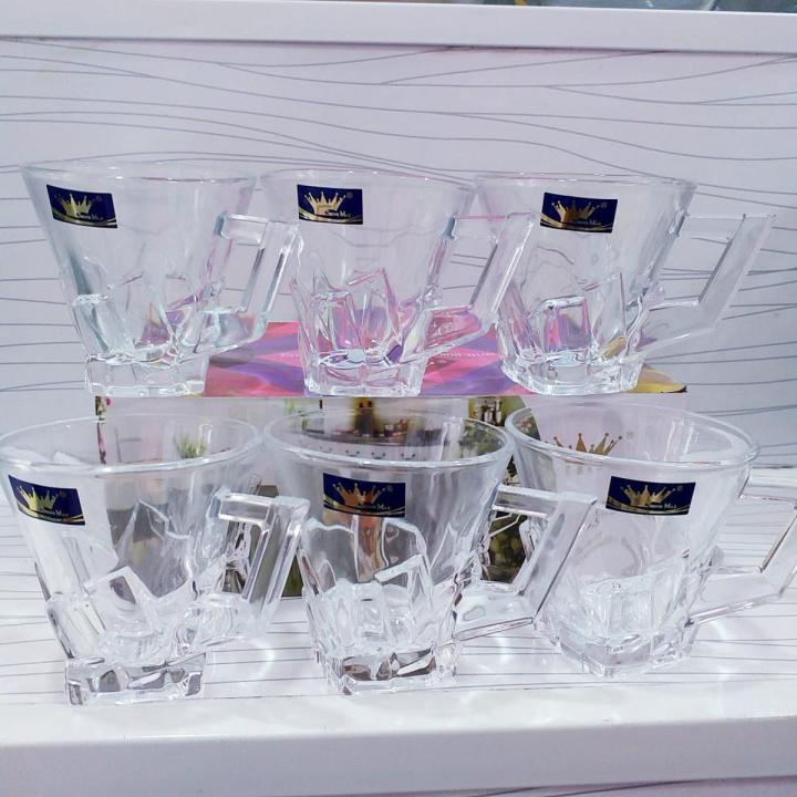 NEW SHINE MAX TEA CUP 6 Pcs/ CLEAR GLASS /CHINA | Daraz.pk