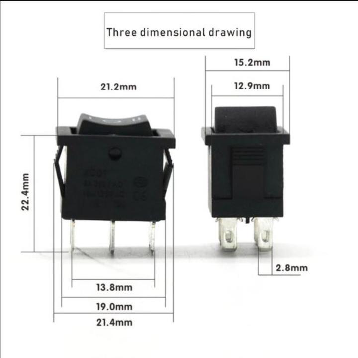 KCD1 Push Button Switch 15x21mm 2 /3 Pin SPST Mini switches 10A/125V 6A ...
