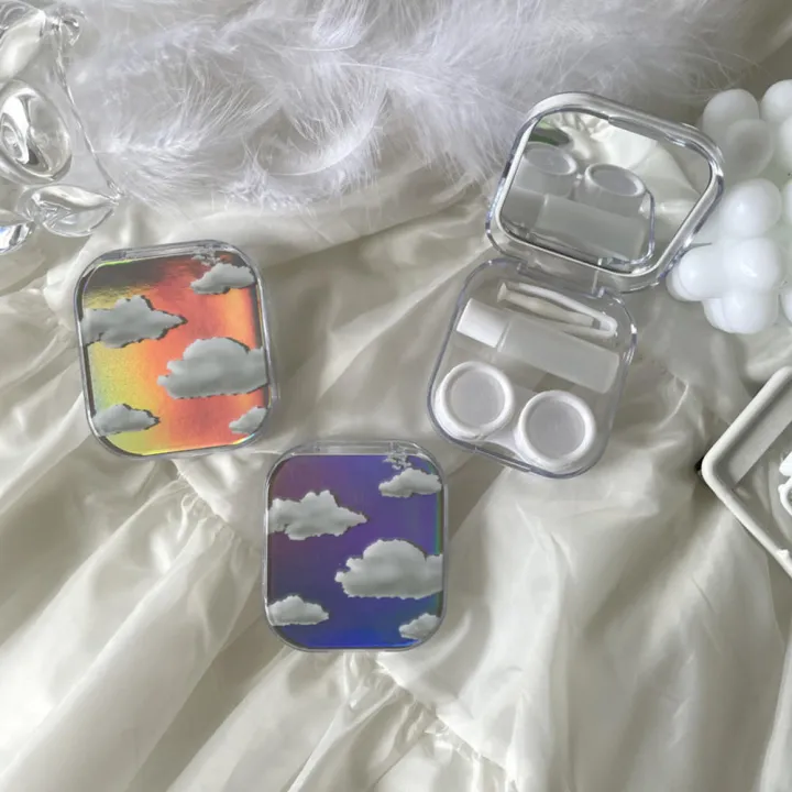 Fashion Clouds Stylish Compact Contact Lens Case Cool Fashionable ...
