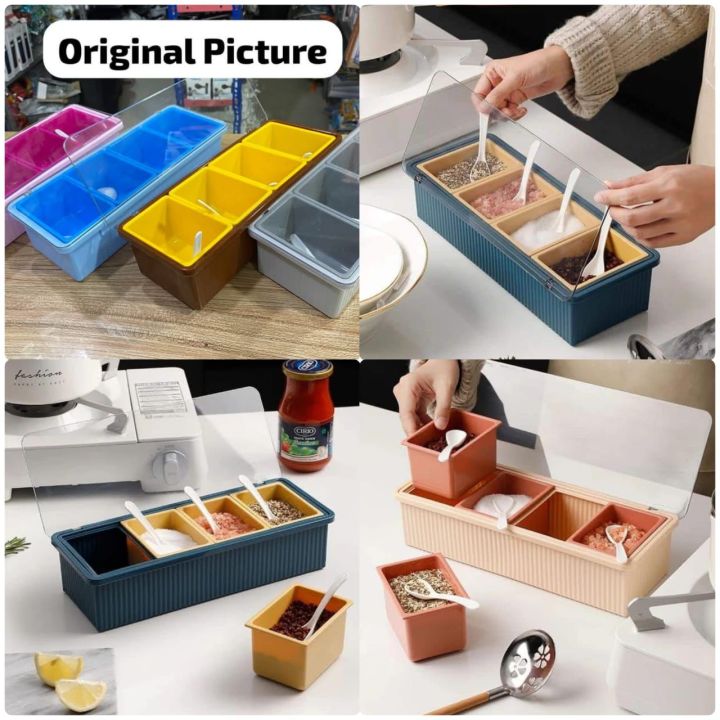 Enterprises 4 Compartment Food Grade Plastic Condiment Rack For Masala ...