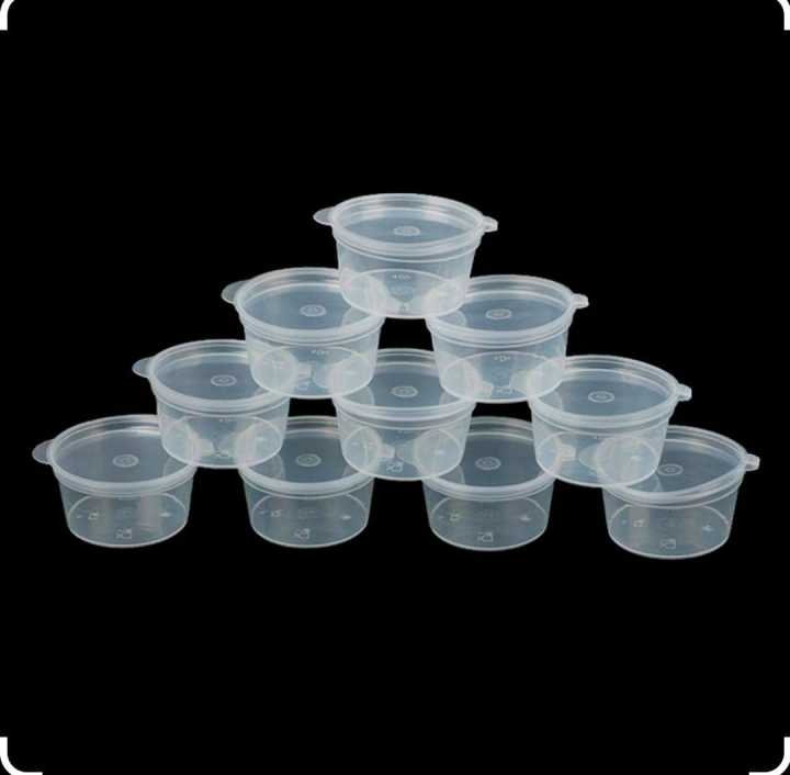 Transparent Disposable Dip Sauce with Lid boxes cup 50pcs Containers ...