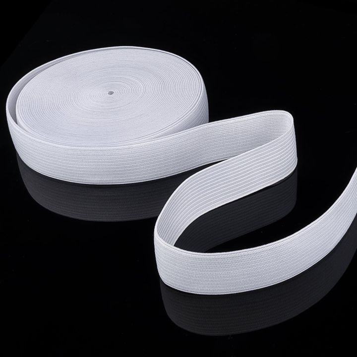 Elastic Band White Rolls (25 Meters, 1 inch) Elastic Cord Heavy Stretch ...