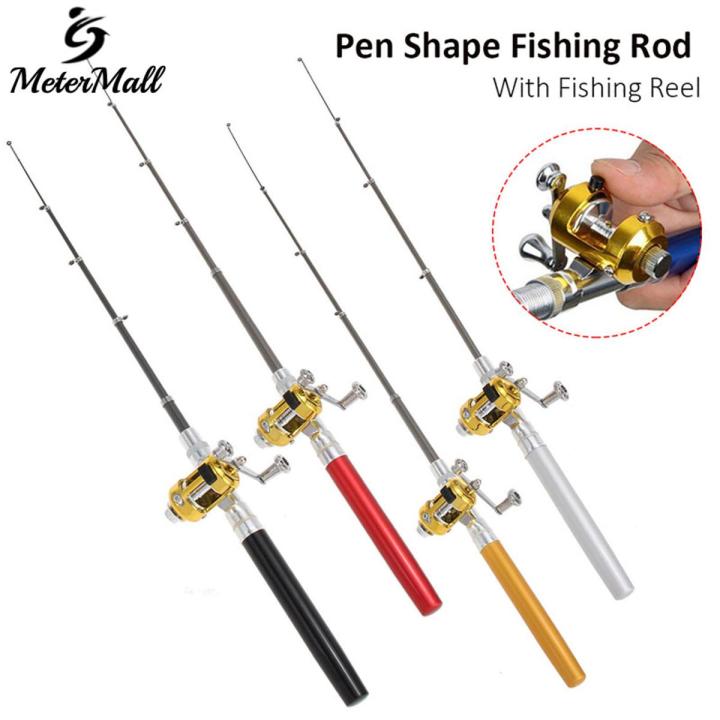 MeterMall 1m Portable Telescopic Mini Fishing Pole Ultralight Pen Shape ...