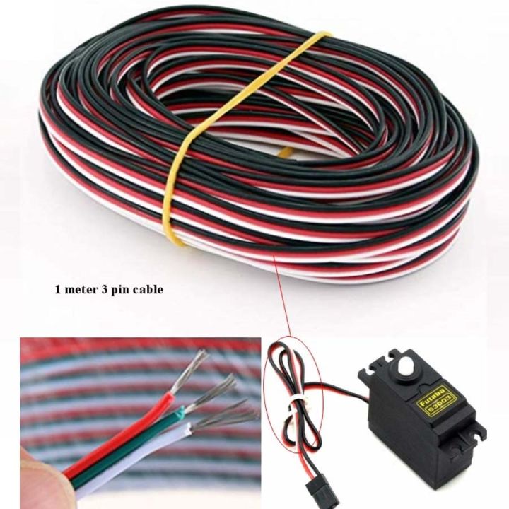 1,2,4,8Meter 22AWG 3p jumper cable wire Servo 3p Line Futaba JR RC ...