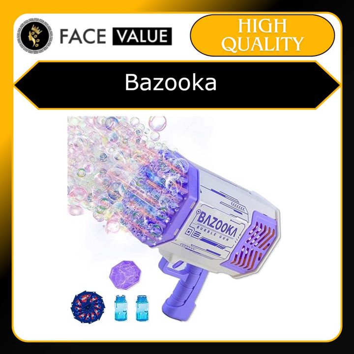 Face Value 36-Hole Bubble Gun Bazooka – Automatic Bubble Machine ...