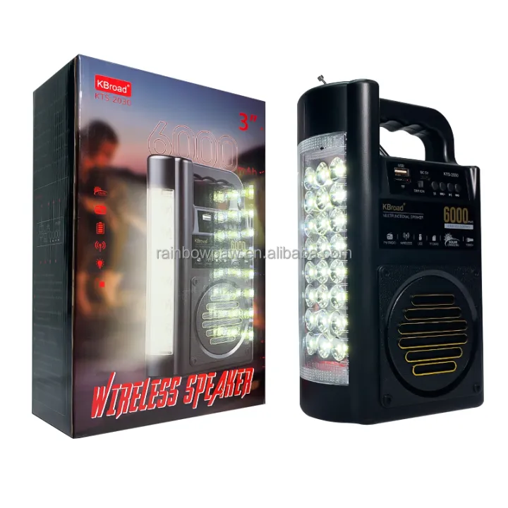 KTS wireless portable outdoor solar panel light bt speaker with TWS&FM ...