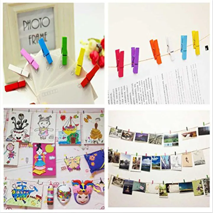 (10 / 20 Pcs) Photo Hanging Pegs (Mini Wooden Colorful Peg for ...