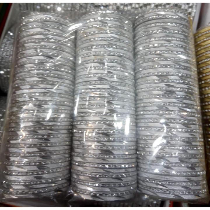 silver Fancy Metal Bangles - 36 bangles | Daraz.pk