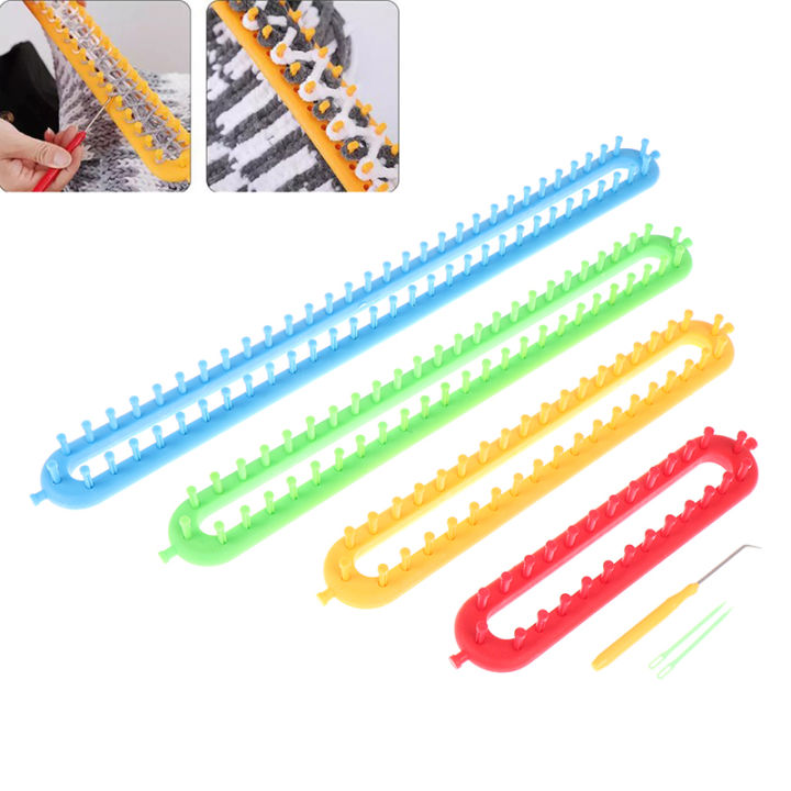 Rectangle Scarf Knitting Loom Kit Set Sewing Needle Scarves DIY Craft ...
