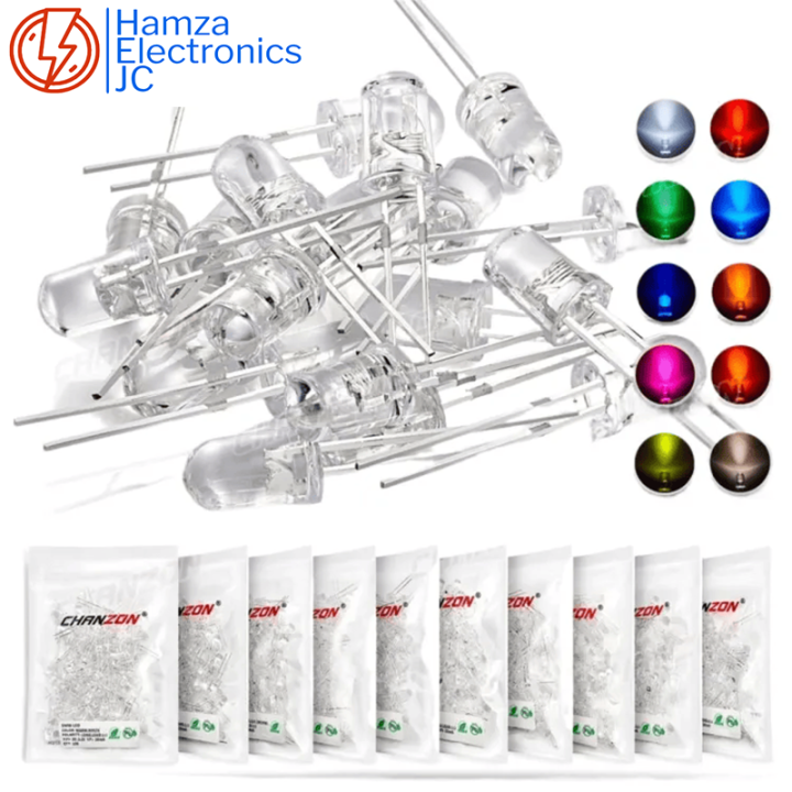 50/100 pcs 5mm LED Diode Kit Light Emitting Warm White Red Blue Green ...