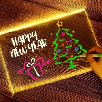 LED Colorful Writing Tablet – DIY Neon Message Board Night Light with ...