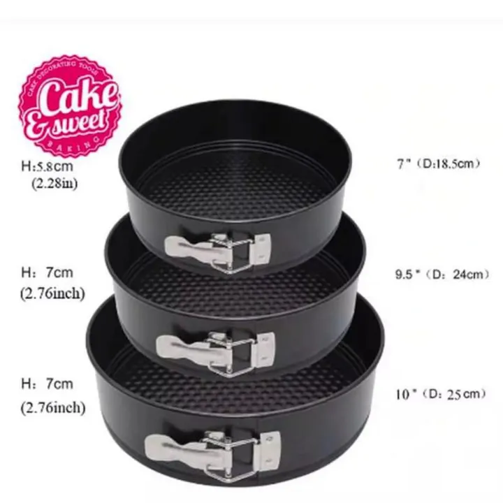 3pcs Cake Baking Pan Round Shape Mould Set 7inches 9.5inches 10 inches ...