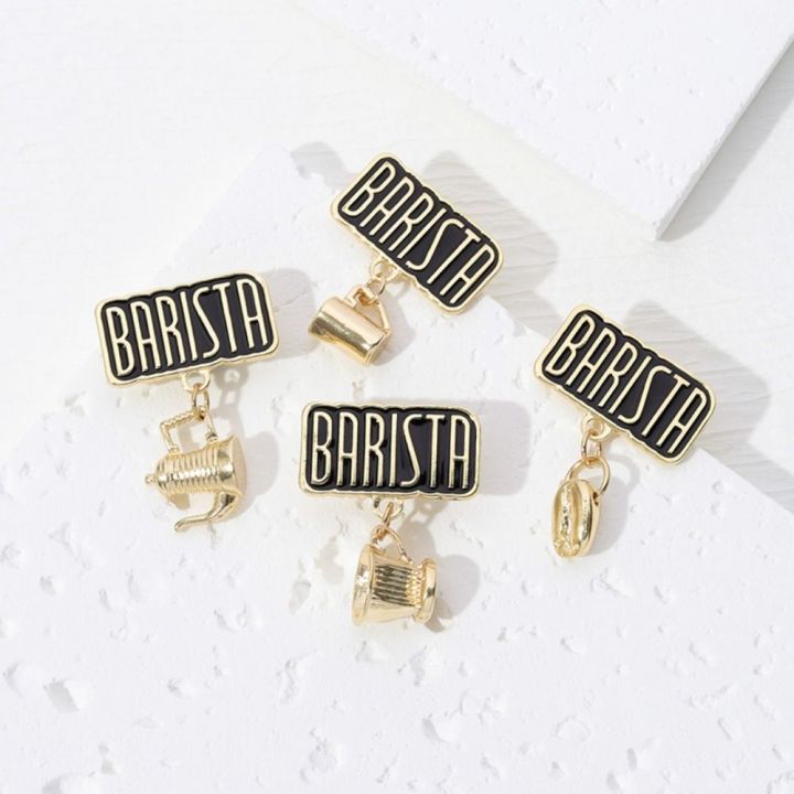 Coffee Bean Badge Coffee Mug Barista Badges Coffee Bean Pendant Barista ...