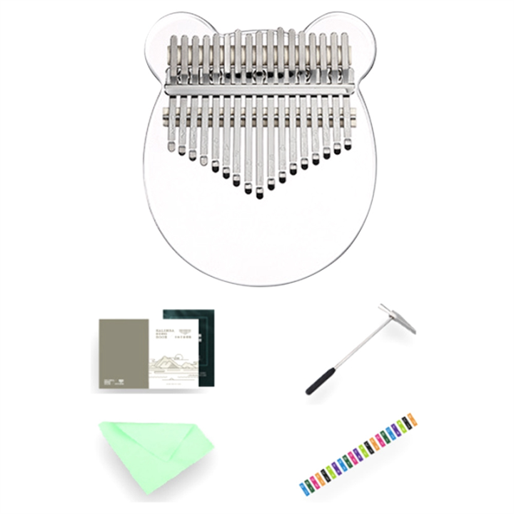 Kalimba 17 Keys Thumb Piano, Clear Transparent Acrylic Finger Piano ...