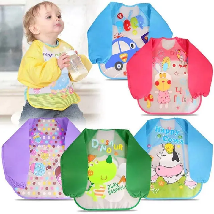 Baby Bibs Waterproof Kid Eating Clothing Children's Long Sleeves ...