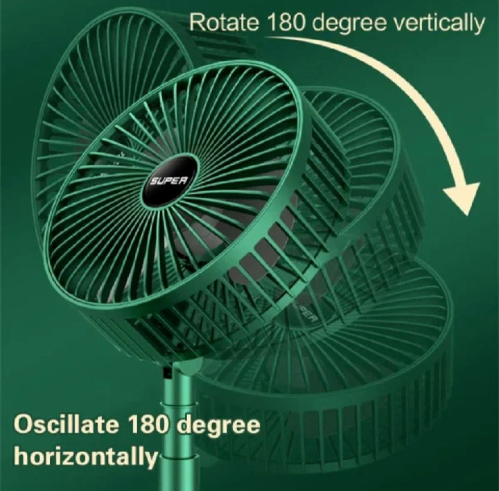 Portable Rechargeable USB Table Fan – Foldable, Silent, 3-Speed ...