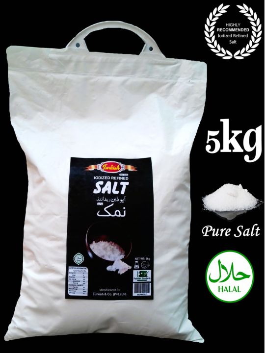 Turkish Iodized Refined Salt | 5 KG | Pure Salt | Packed in Handled Bag ...