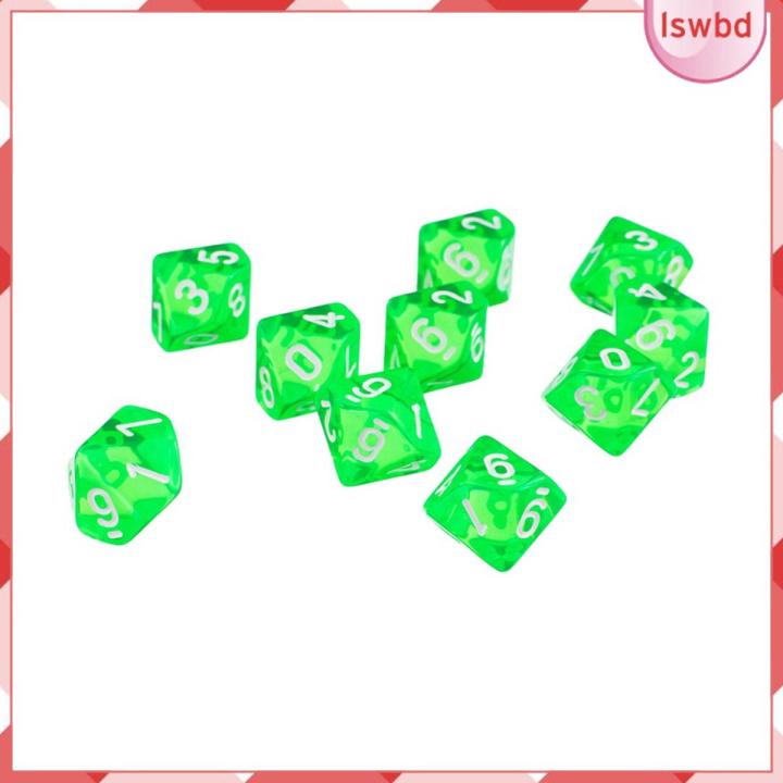 【Activity Price】 Set Of 10 D10 Ten Sided Gem Dice For RPG Games D&D ...