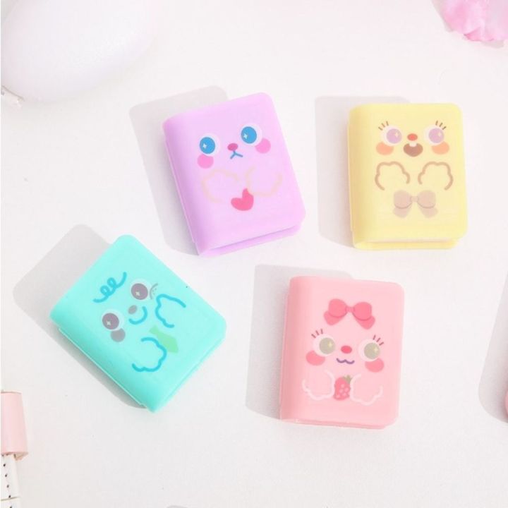 2 in Book Shape Pencil Eraser Sharpener Set Less Rubber Debris ...