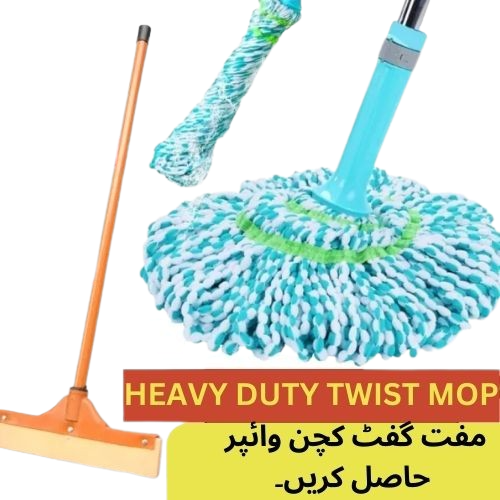 KNH Mop Heavy Duty Twist Mop Iron Rode Cotton Hand Release Washing Mop ...