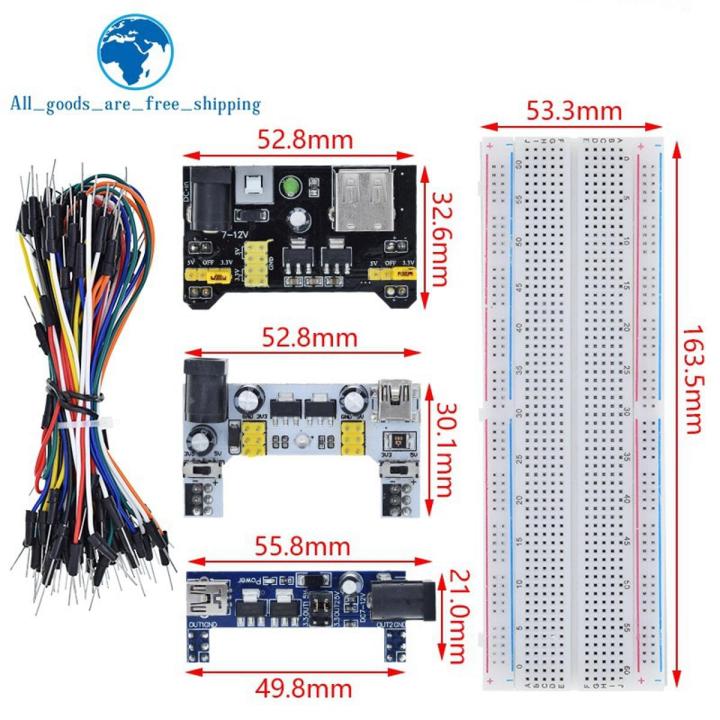 3.3V/5V MB102 Breadboard power module+MB-102 830 points Prototype Bread ...