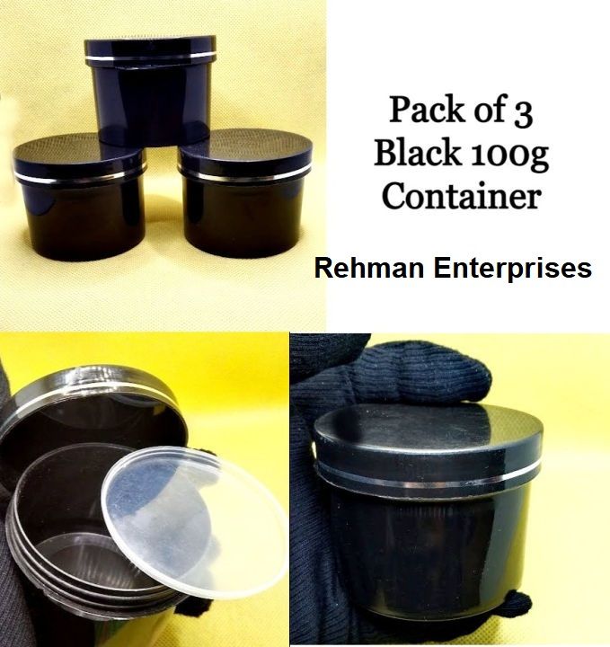 Empty Plastic Containers for Makeup 100 Gram Black / Refillable Empty ...