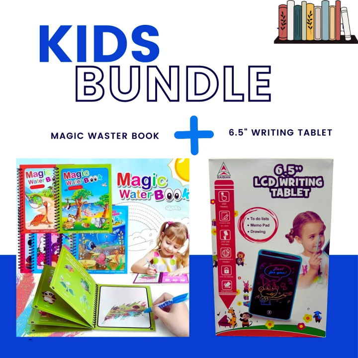 Magic Water Book + 6.5-Inch Multi-Color LCD Electronic Writing Tablet ...