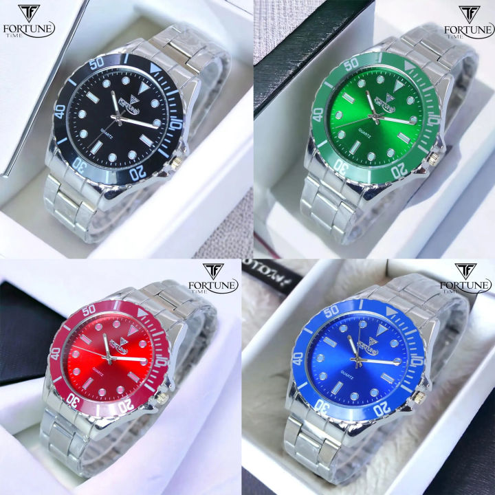 Fancy Chain Watch Stainless Steel Quartz Watch for Men - Random ...