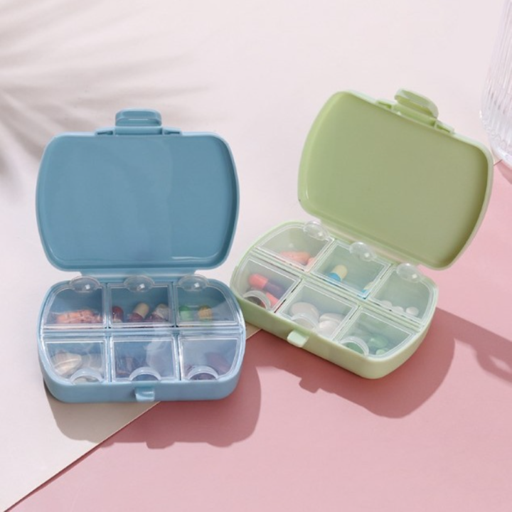 Dust-proof container 6-compartment organizer Mini Plastic packaging box ...