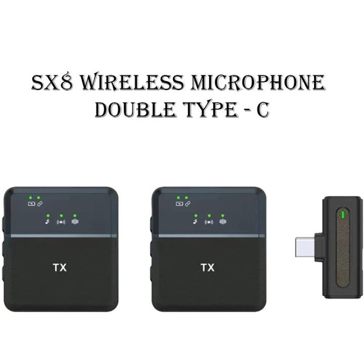 Original Wireless MIC Type C/IOS/Android SX8 Wireless Dual Microphone ...