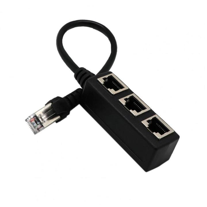 【3C VictoryEagle Store】1 3 Ways Ethernet Network Cable RJ45 Female ...