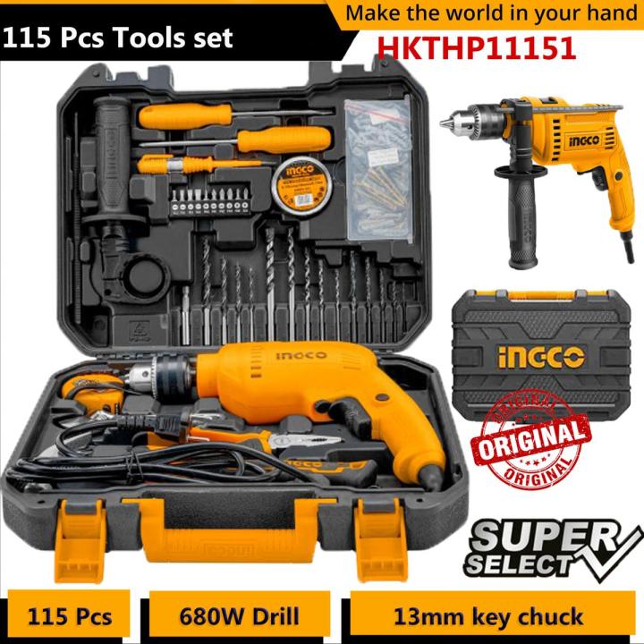 115 Pcs Tools Set Household Tool Kit with 1 Pcs 680W Impact Drill ...