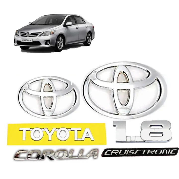 Motoristic Set of 6 Emblems for Toyota Corolla (Chrome Color ...