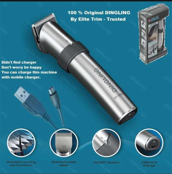 Dingling Rf 608 Original Rechargeable with charge base hair And Beard ...